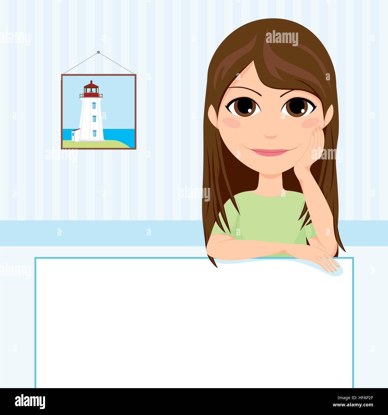 Girl with plate Stock Vector Image & Art - Alamy