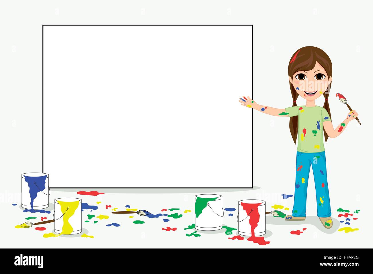 Girl painting Stock Vector Images - Alamy