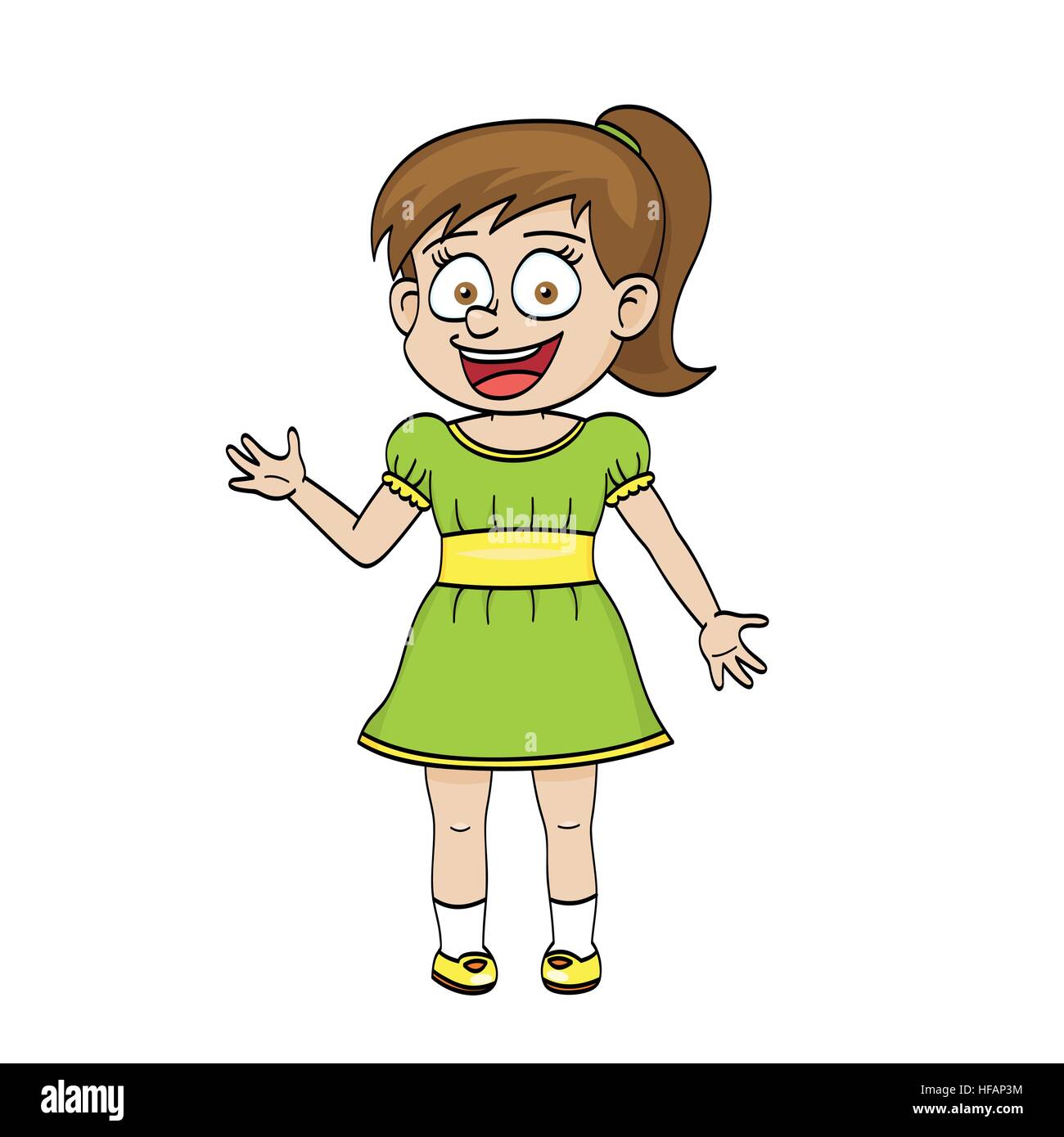 Funny Cartoon Girl Stock Vector Image & Art - Alamy
