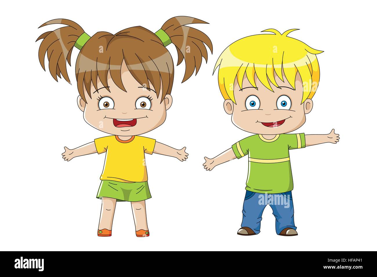 Two nice Kids Stock Vector Image & Art - Alamy