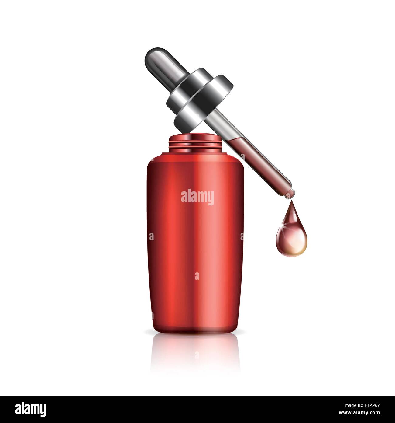 single red droplet bottle, isolated white background, 3d illustration ...
