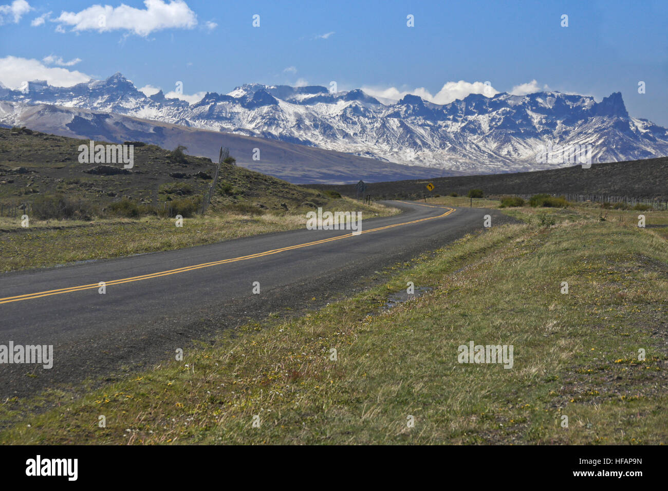 Road through Baguales Mountains to Cerro Castillo, Patagonia, Chile ...