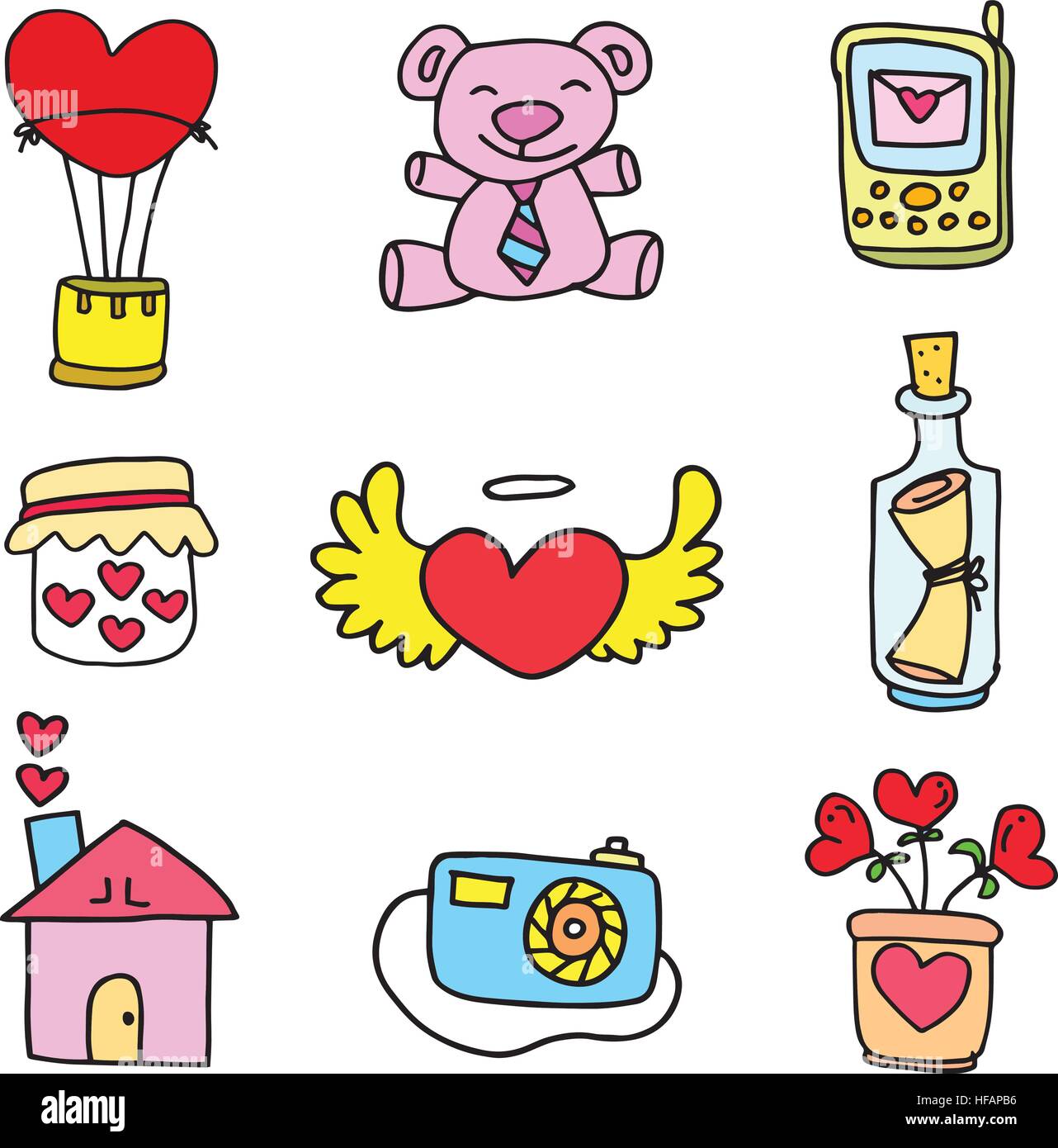 Love romance theme of doodles Stock Vector Image & Art - Alamy