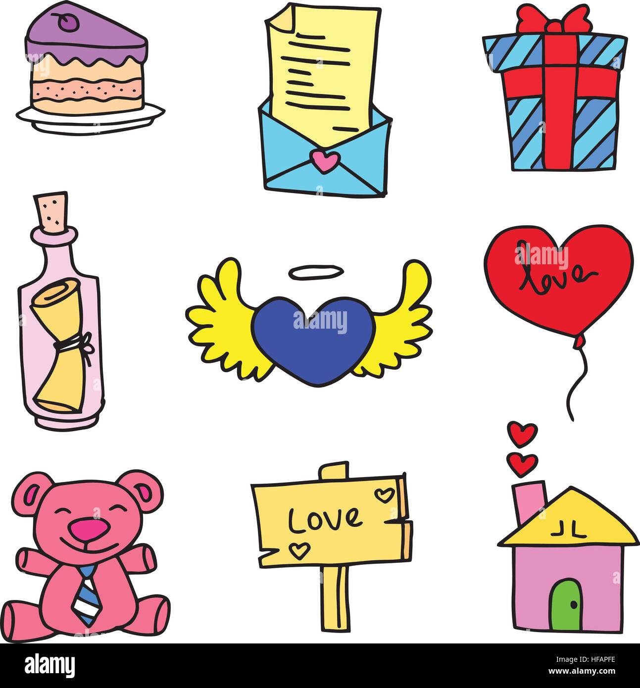 Object romance love of doodles Stock Vector Image & Art - Alamy