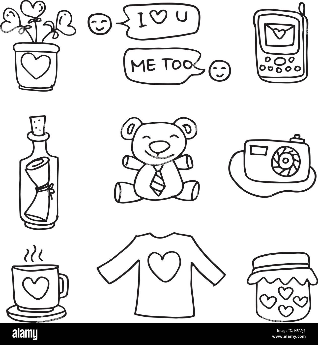 Object love with hand draw doodles Stock Vector Image & Art - Alamy