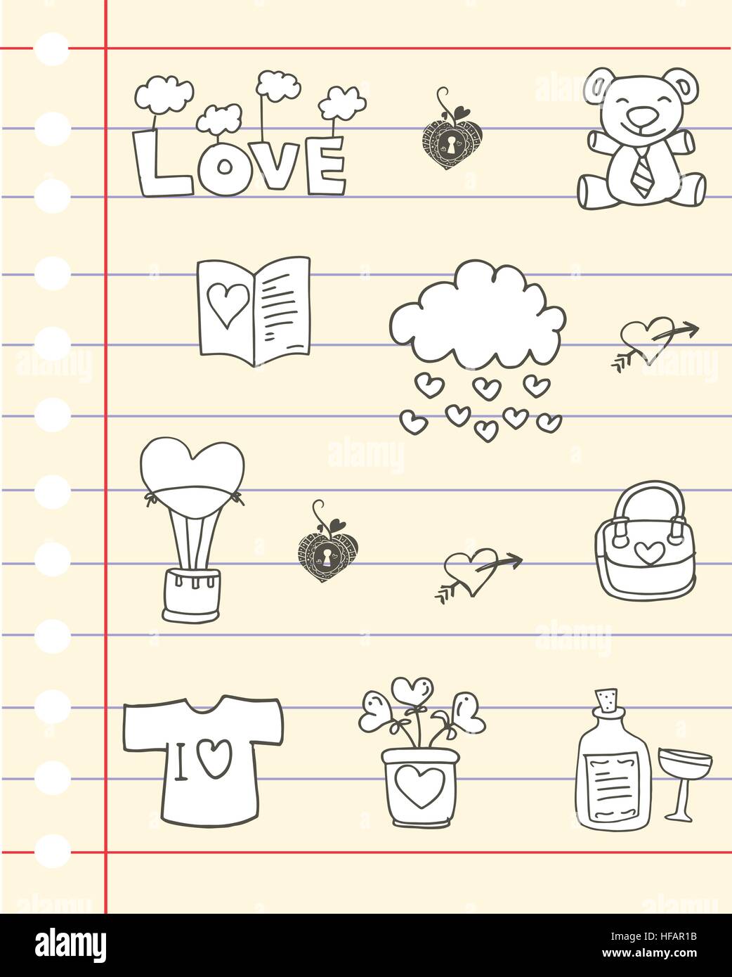 Illustration vector love hand draw paper Stock Vector Image & Art - Alamy