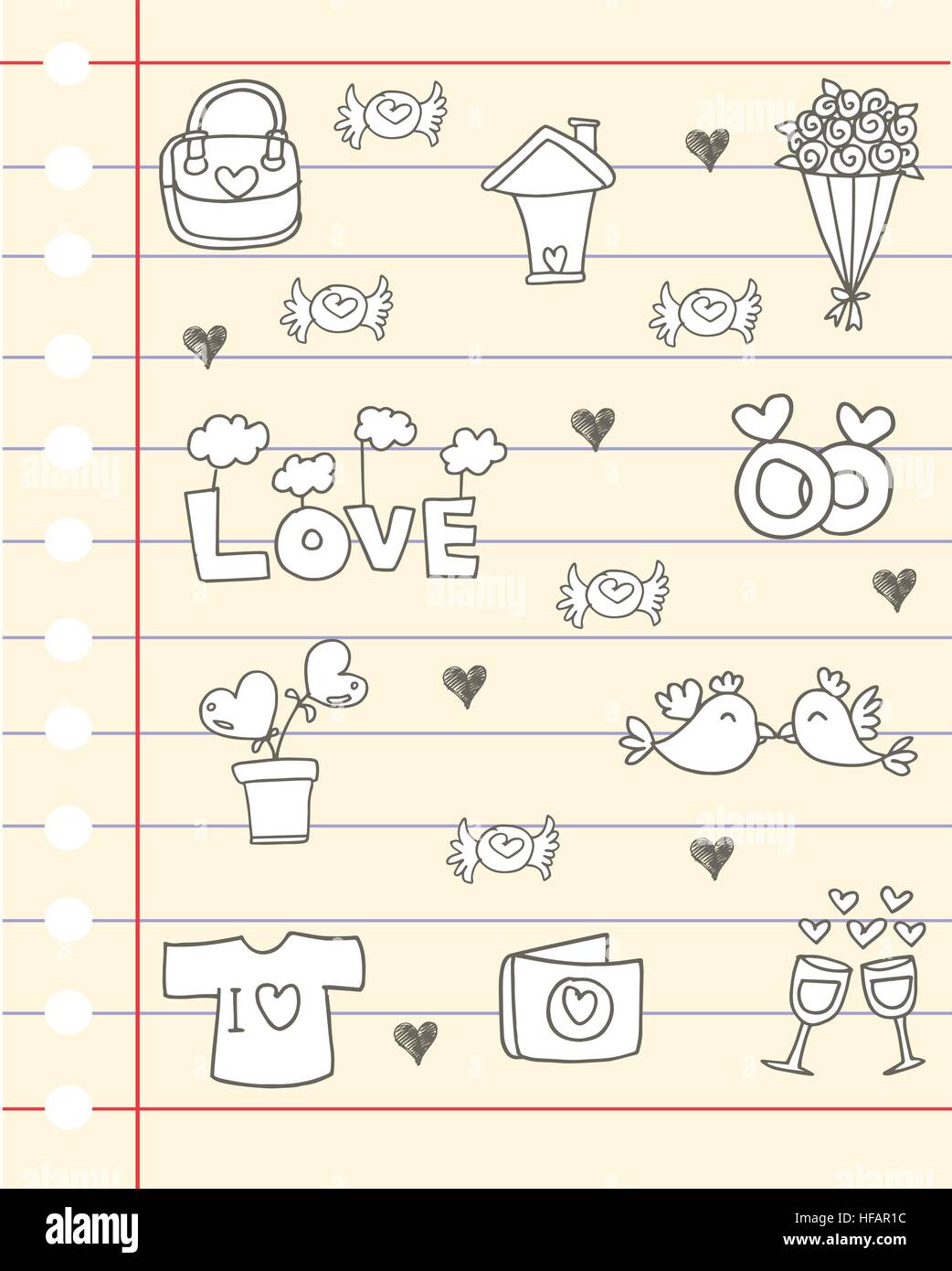 Love theme for paper collection Stock Vector Image & Art - Alamy