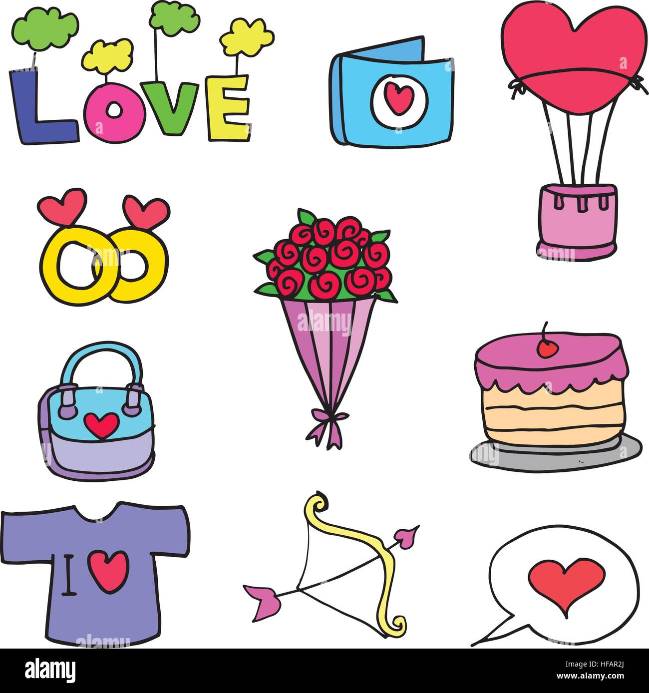 Set of love doodles design Stock Vector Image & Art - Alamy