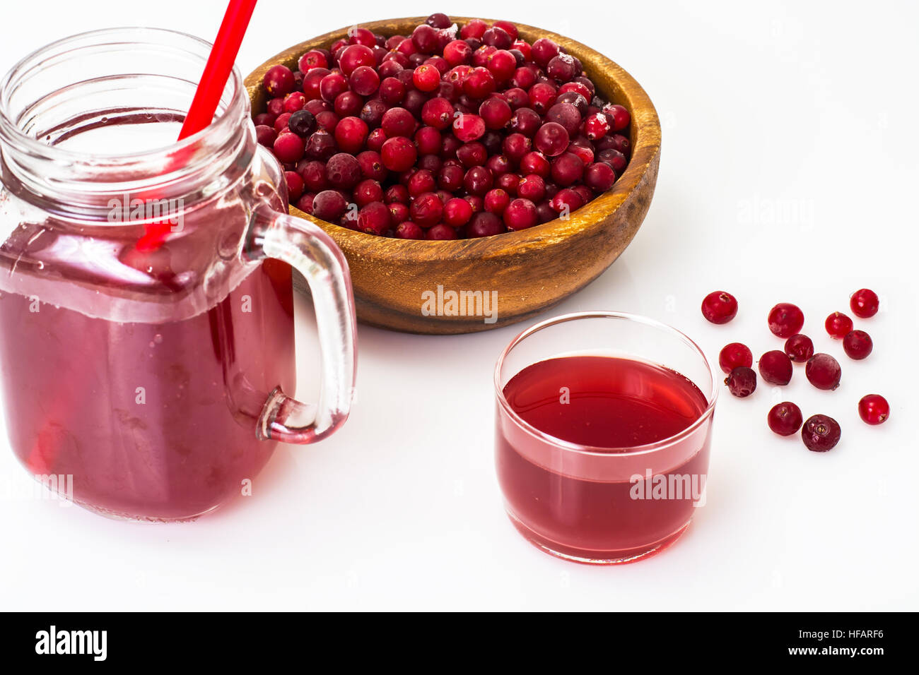 Cranberries and juice Stock Photo - Alamy