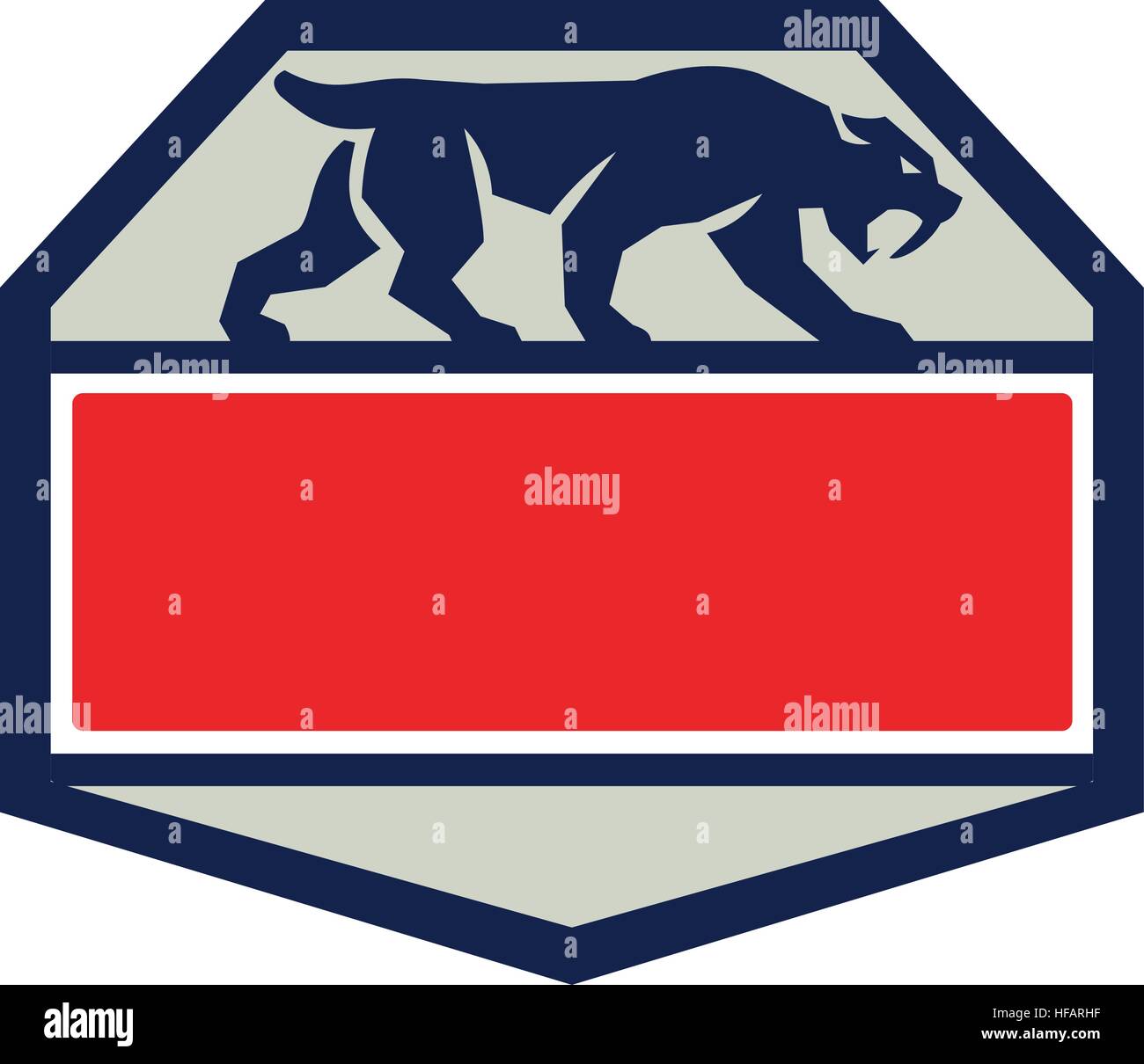 Illustration of a saber tooth tiger or sabre-tooth cat with long ...