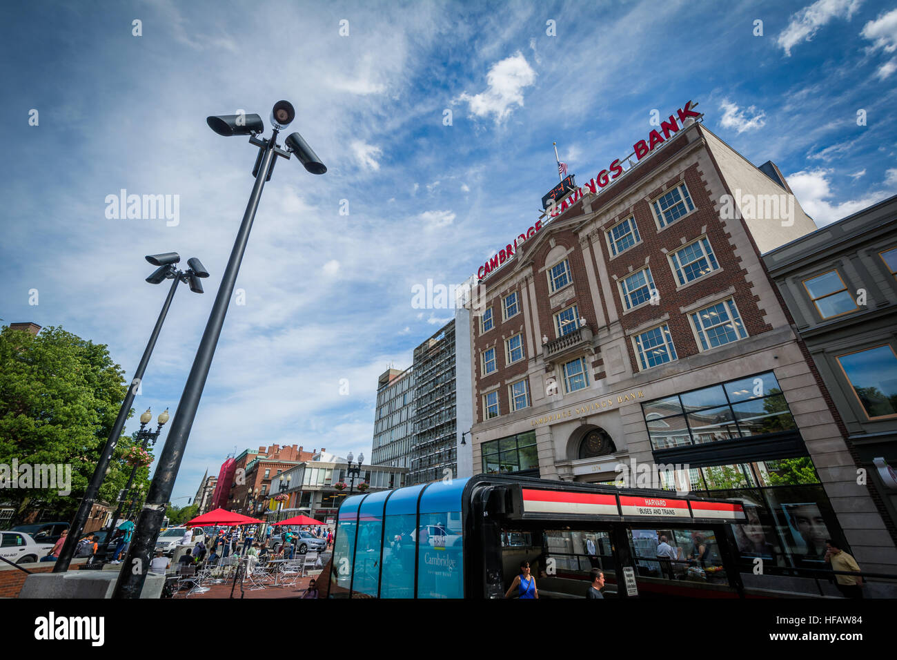 Buildings at Harvard Square, in Cambridge, Massachusetts Stock Photo ...