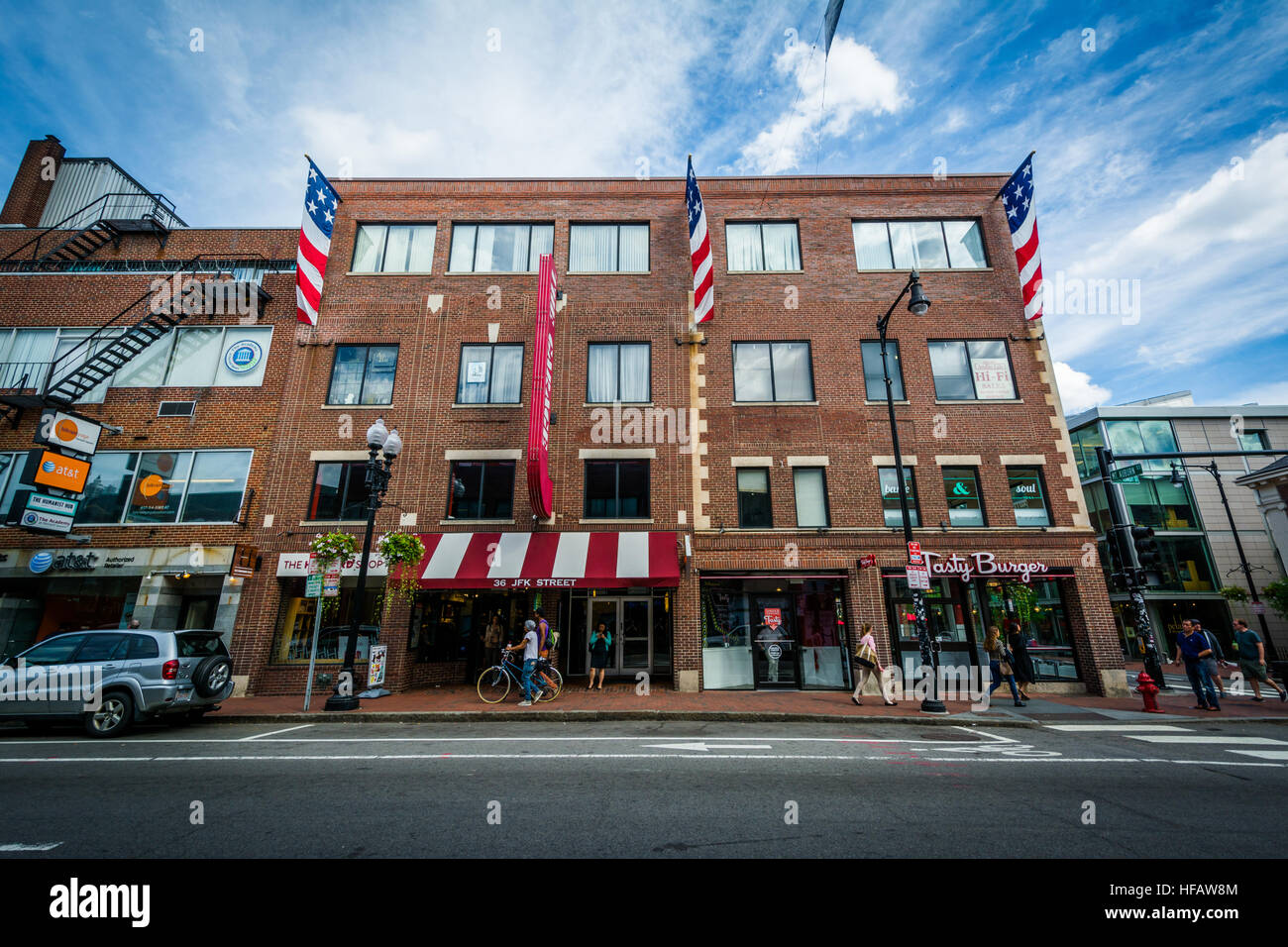 Buildings on John F. Kennedy Street, at Harvard Square in Cambridge ...