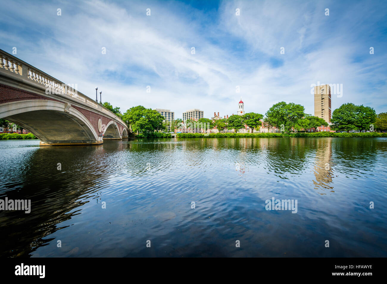 The John W. Weeks Bridge and Charles River in Cambridge, Massachusetts ...