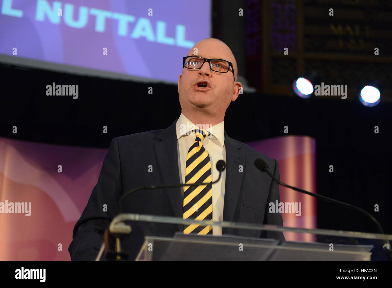 Paul Nuttall is announced as UKIP’s new party leader at the Emmanuel ...