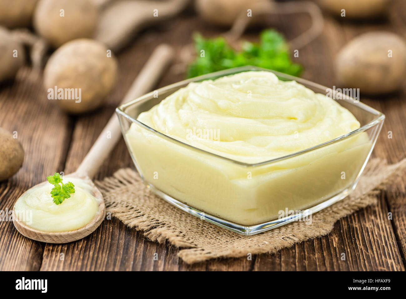 Some homemade Mash (selective focus) as detailed close-up shot Stock ...