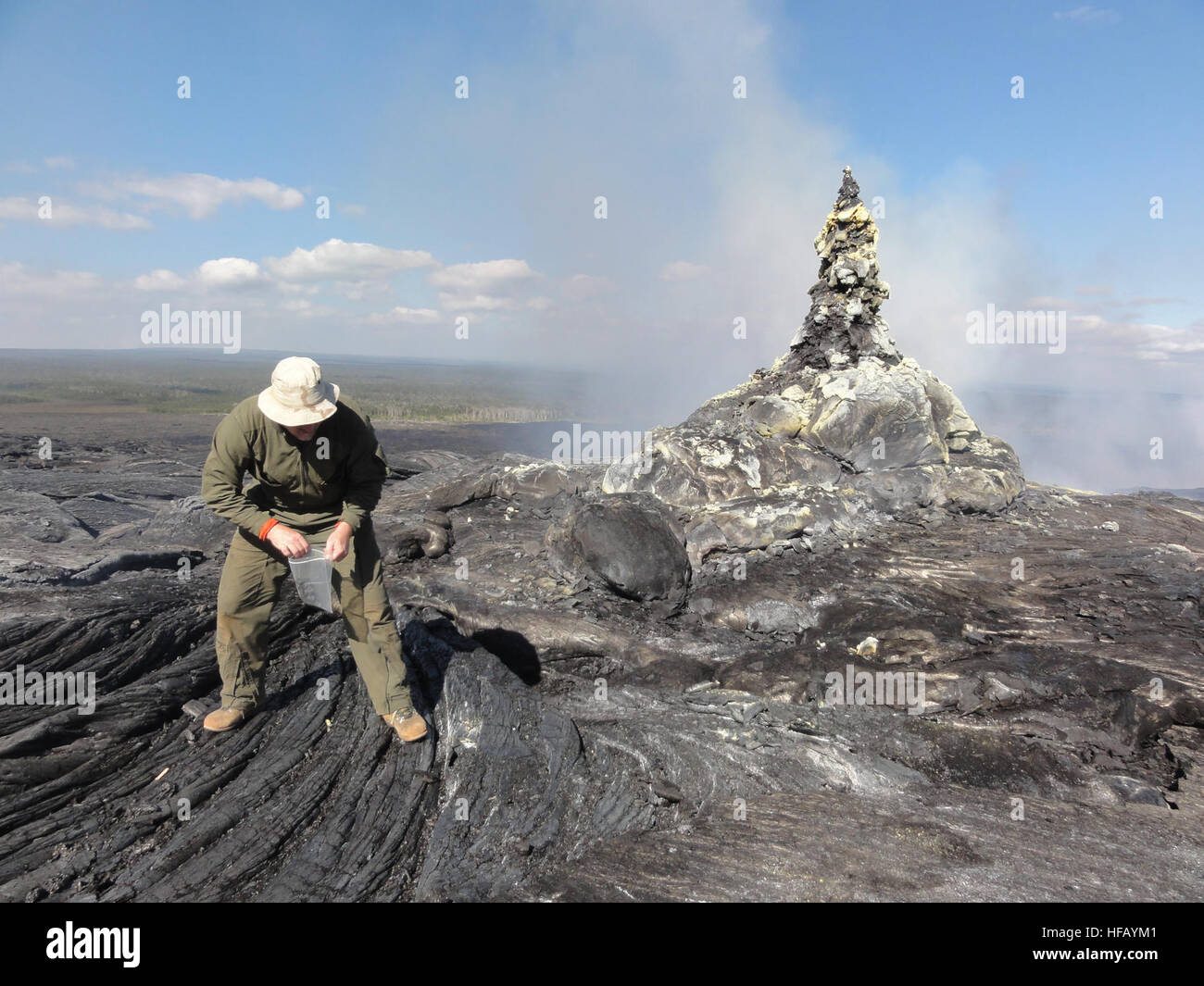 Hornito formations in Hawaii Volcanoes National Park are volcanic ...