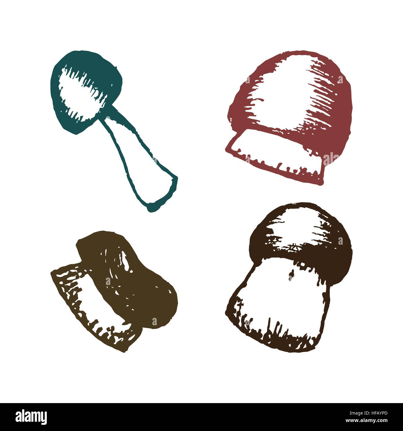 hand drawn mushrooms set Stock Vector Image & Art - Alamy