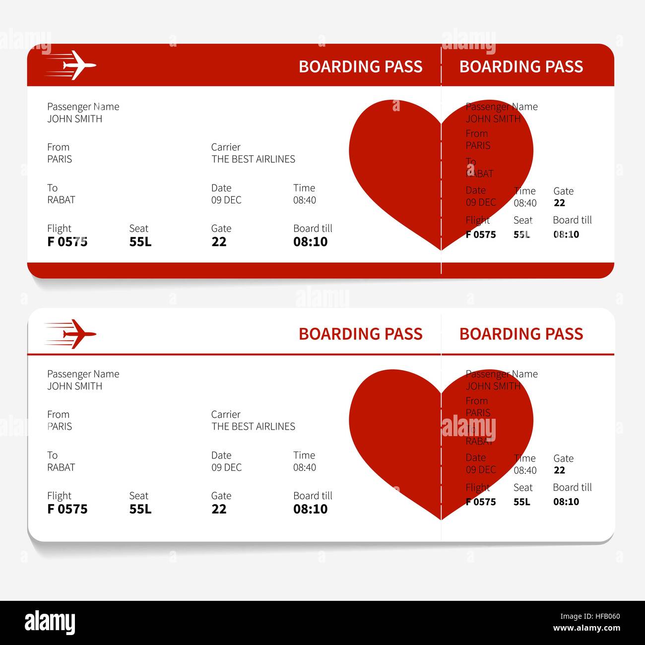 Red boarding pass Stock Vector Image & Art - Alamy