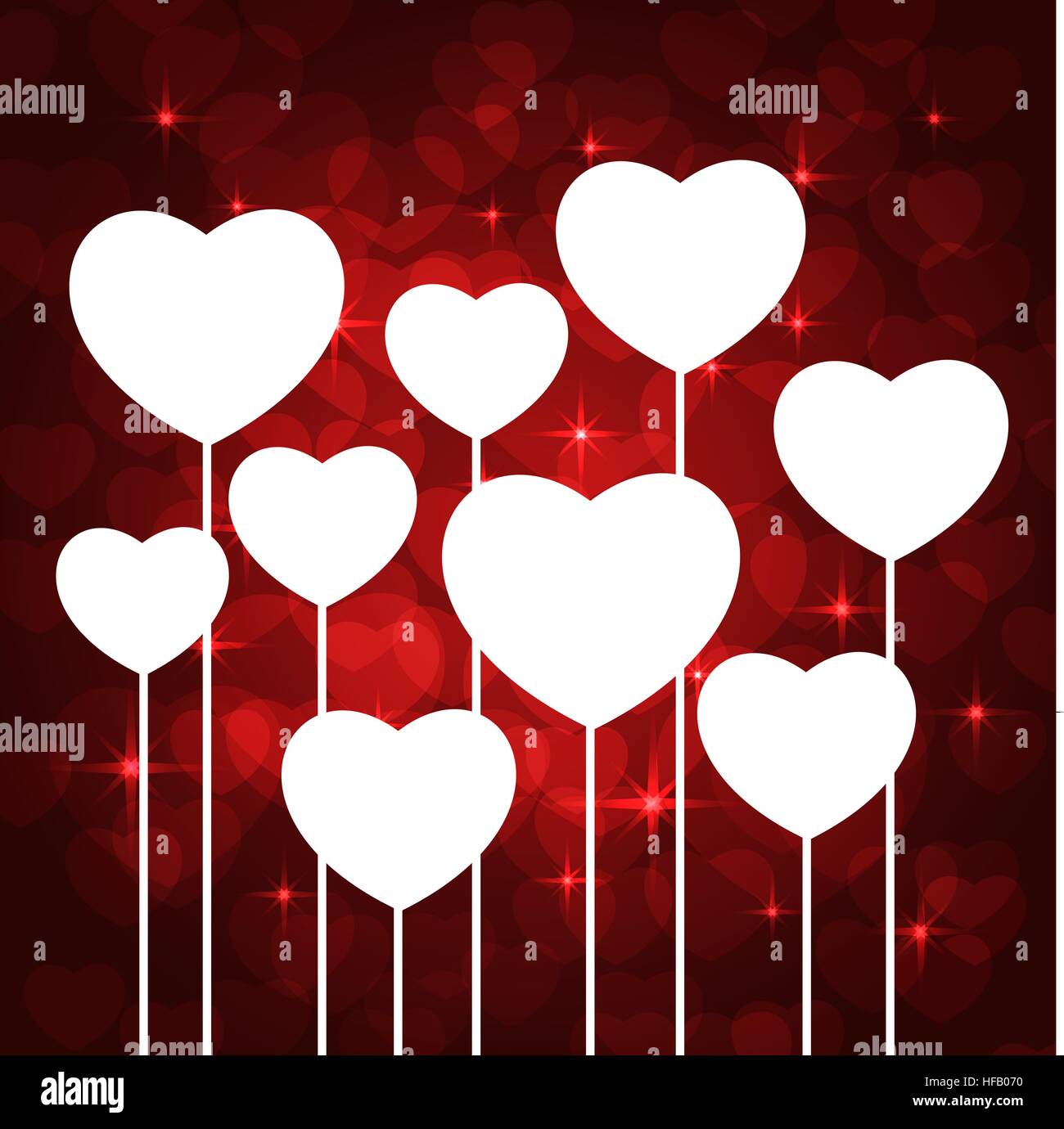 white hearts on red background Stock Vector Image & Art - Alamy