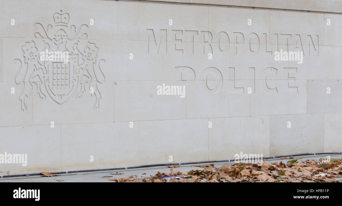 General View of The New New Scotland Yard sign, Metropolitan Police HQ ...