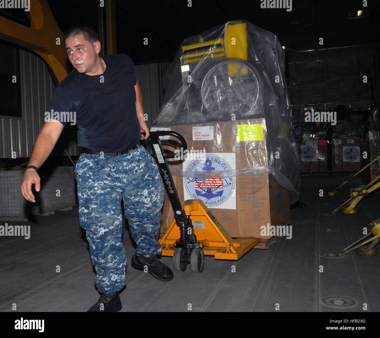 U.S. Navy Seaman Robert Burgett, embarked aboard high speed vessel ...