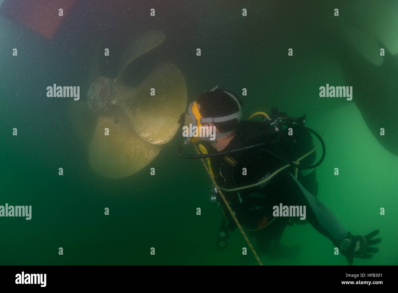 U.S. Navy Diver 2nd Class Nicholas Carson, assigned to Commander, Task ...