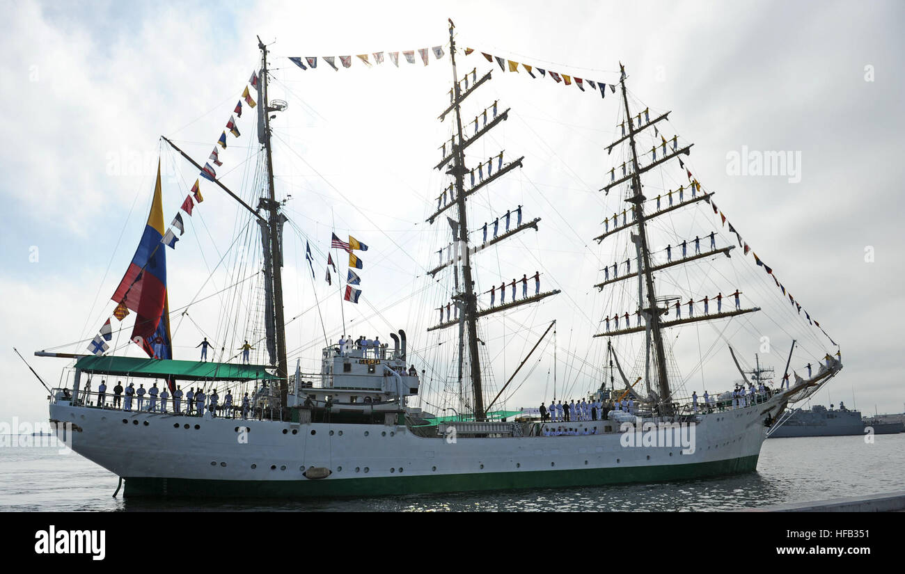 The Colombian navy training ship ARC Gloria arrives at Naval Station ...