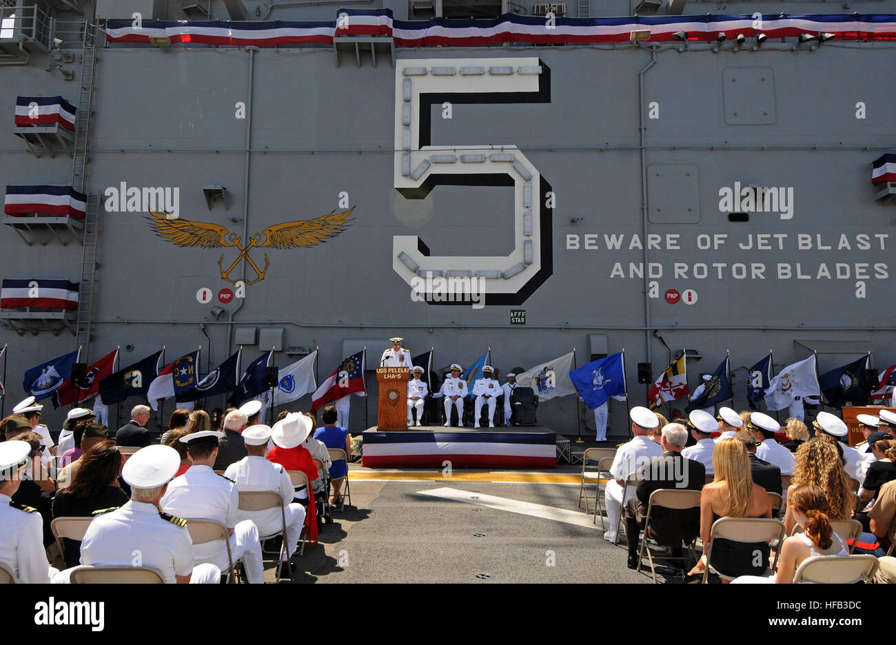 SAN DIEGO (June 6, 2014) – Capt. Clinton A. Carroll address the crew ...