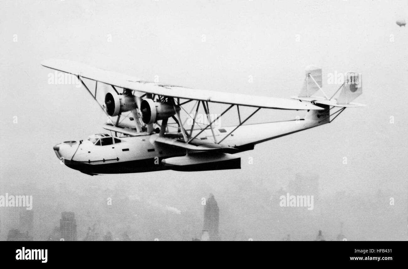 Consolidated P2Y in flight c1934 Stock Photo - Alamy