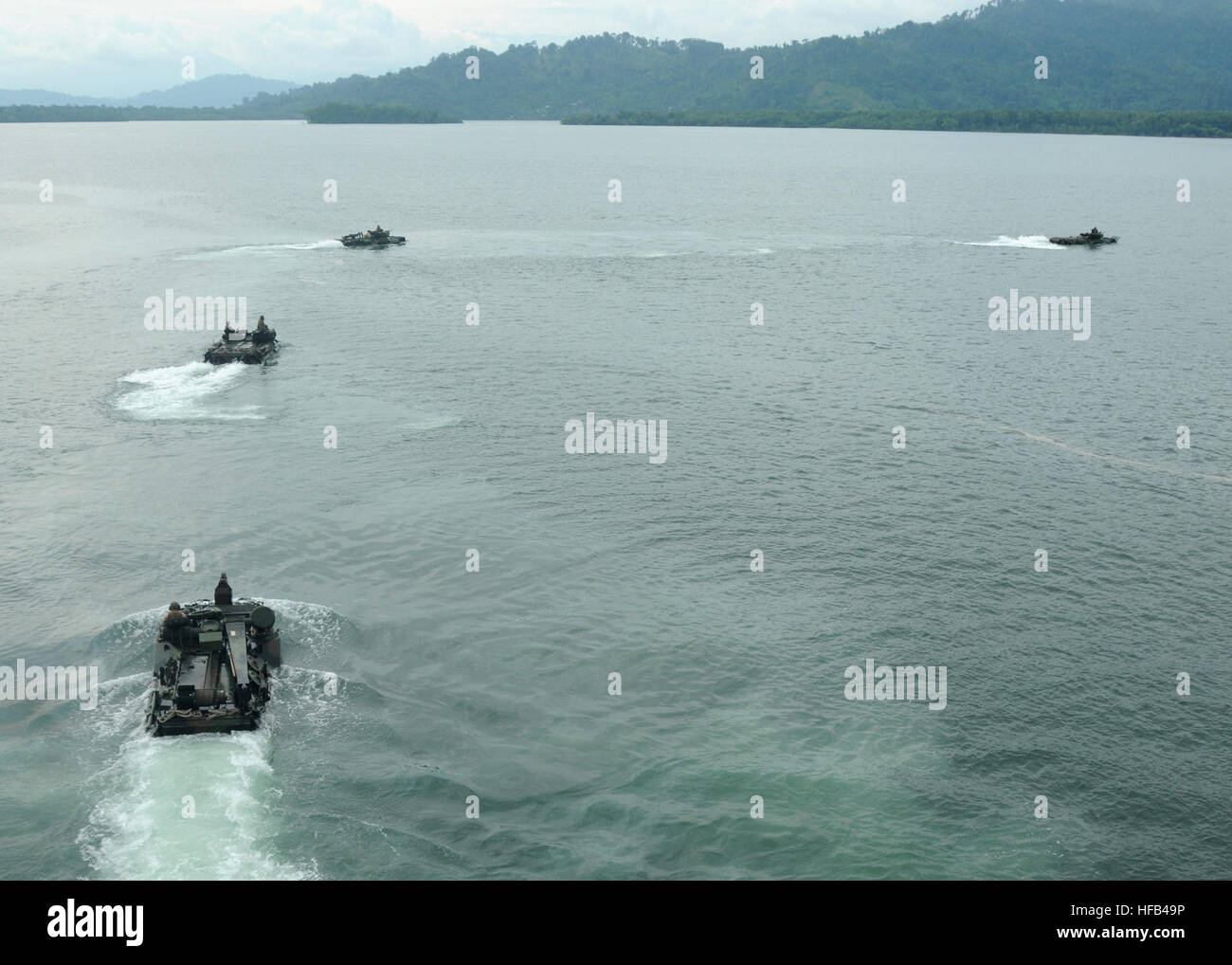 Amphibious assault vehicles assigned to Alpha Company of the 2nd ...
