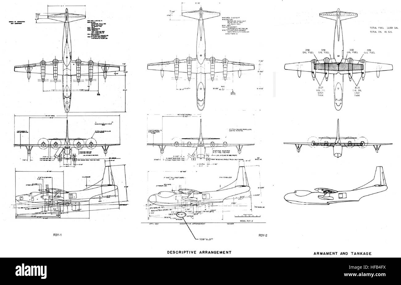Convair R3Y Tradewind drawings Stock Photo - Alamy