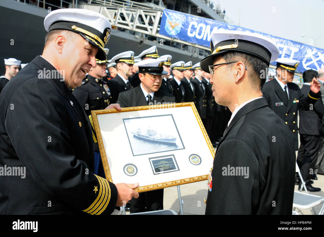 KURE, Japan (March 16, 2013) Capt. Will Pennington, commanding officer ...