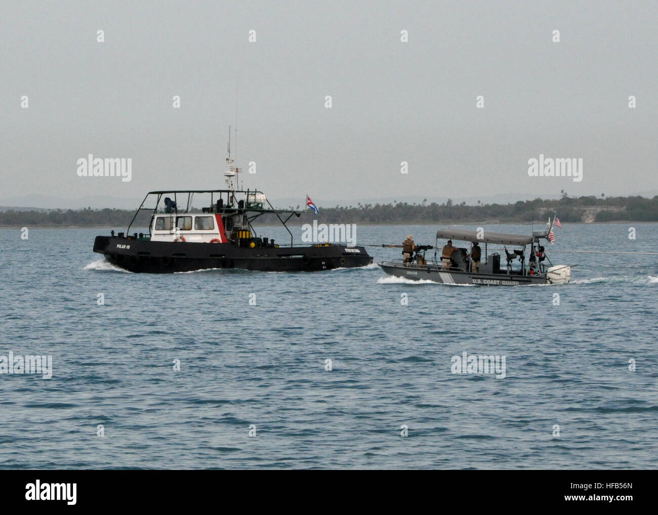 A U.S. Coast Guard harbor patrol boat attached to Joint Task Force ...