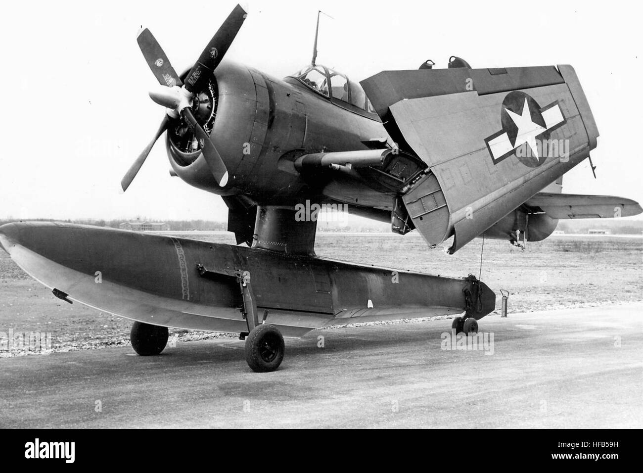 Curtiss SC-1 Seahawk parked with folded wings c1945 Stock Photo - Alamy