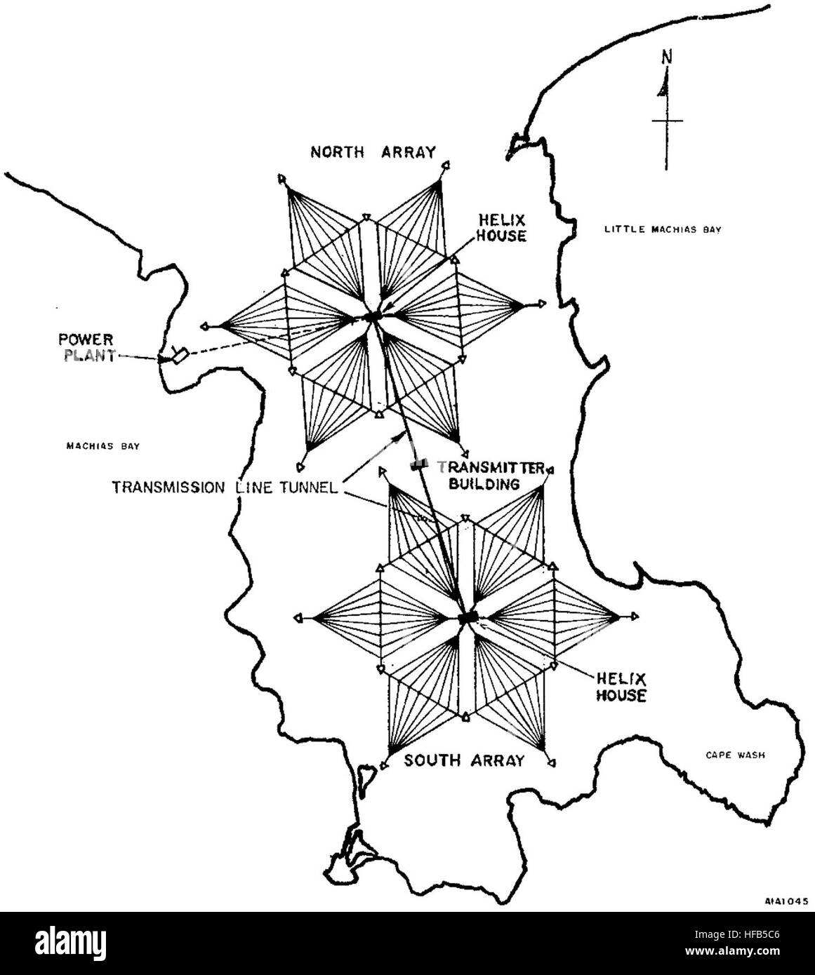 Cutler VLF antenna array site plan Stock Photo - Alamy