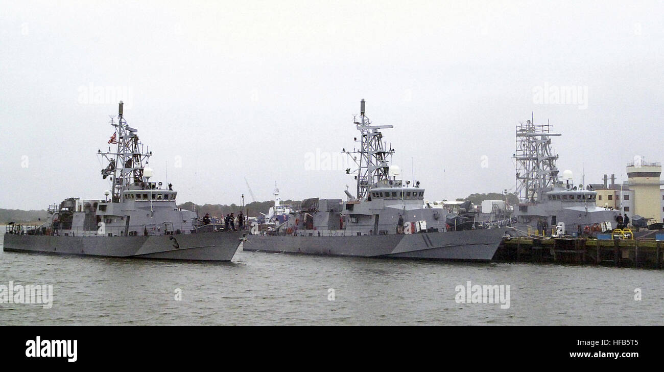 A starboard bow view showing the US Navy (USN) Cyclone Class; Coastal ...