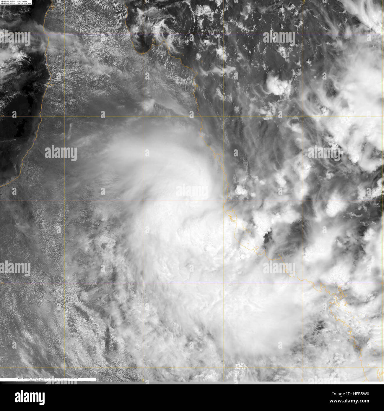 Cyclone Tasha 2010 shortly after moving onshore Stock Photo - Alamy