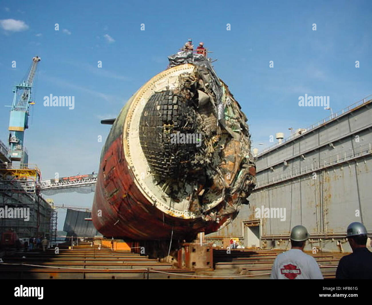 USS San Francisco (SSN-711) sustained damage to its bow, exposing sonar ...