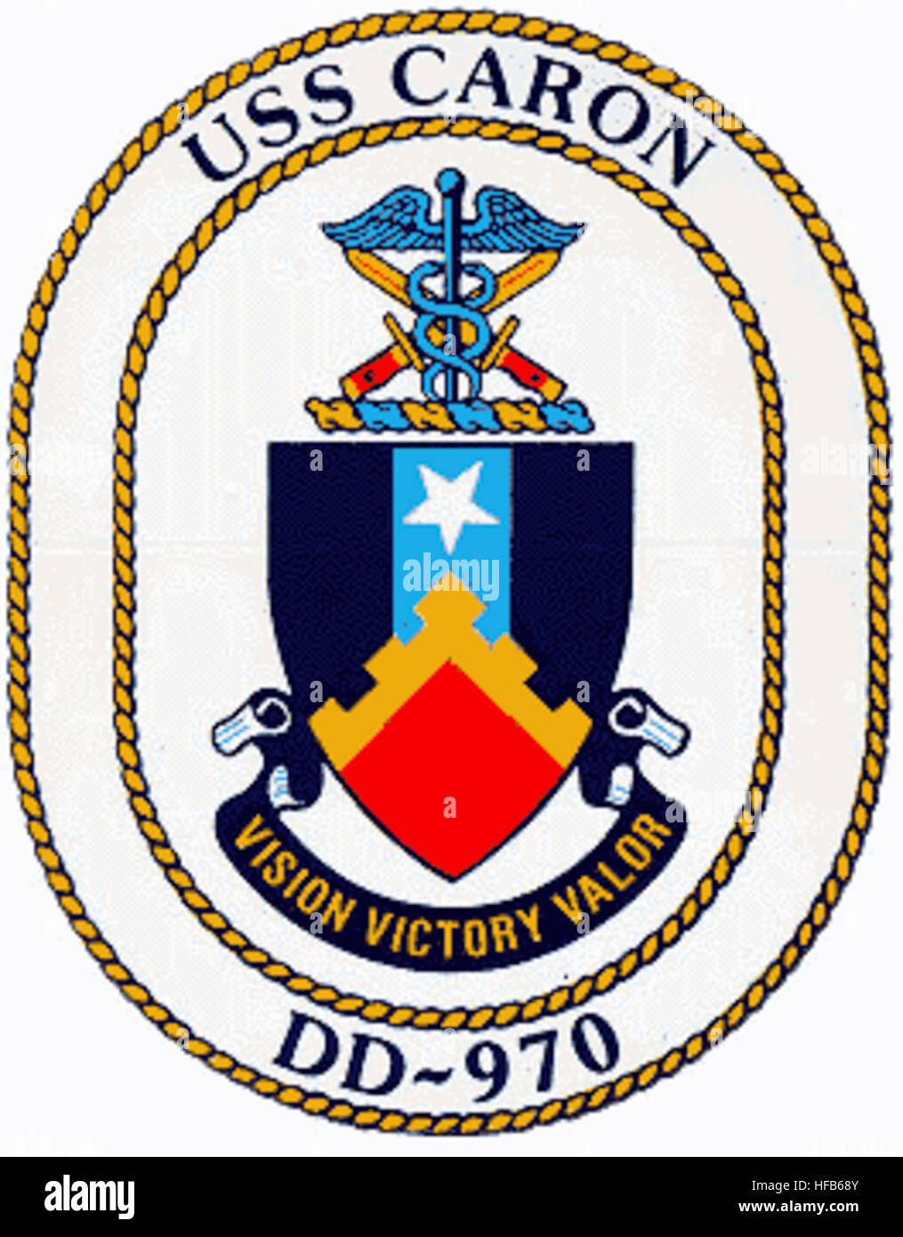 High-resolution image of the destroyer DD970 crest, depicting ship ...