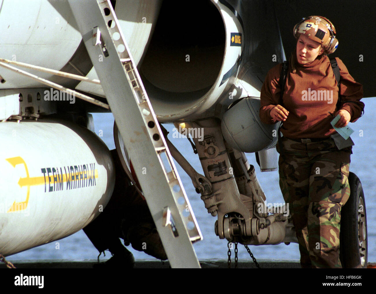 A Plane Captain from the Warhawks of Strike Fighter Squadron Nine Seven ...