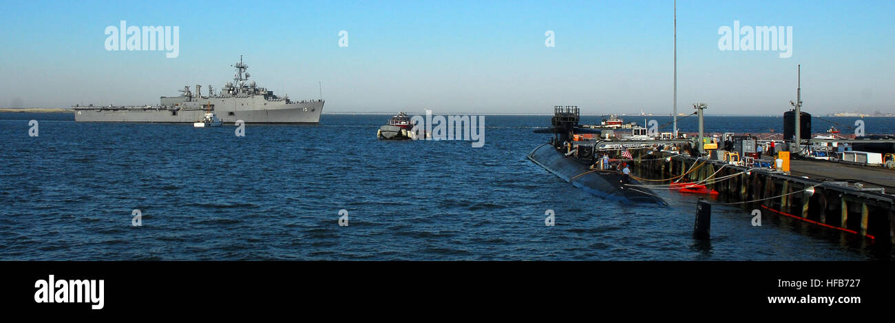 The amphibious transport dock ship USS Ponce departs Naval Station ...