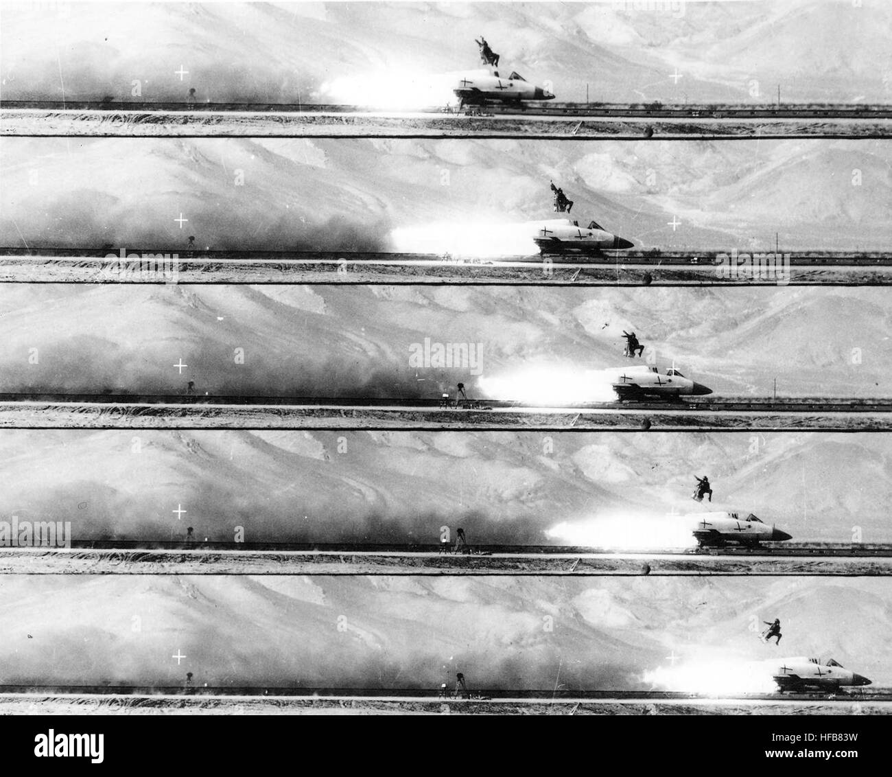 A Douglas F5D aircraft underwent an ejector seat test in 1956 ...
