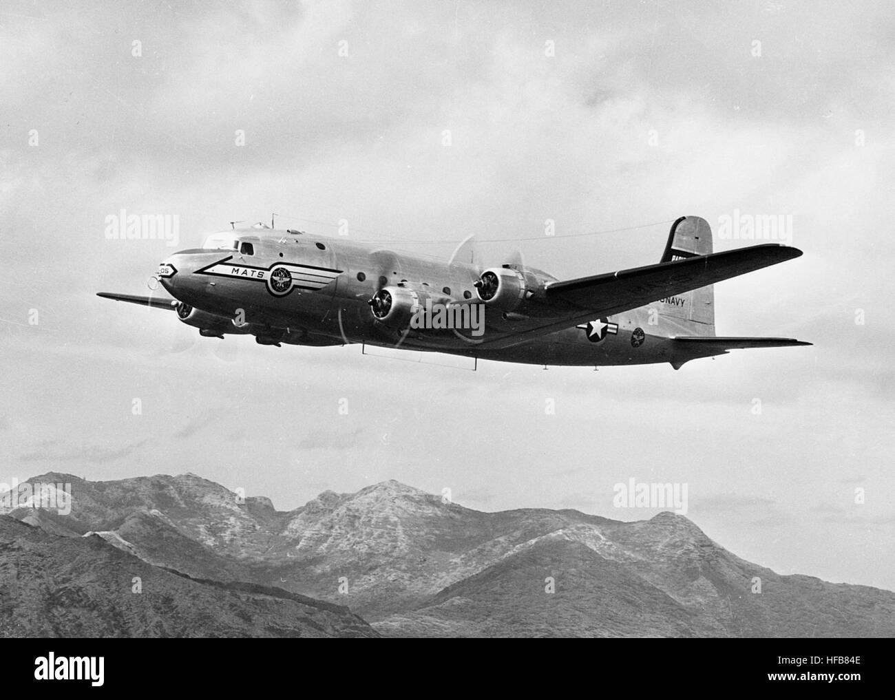 Douglas R5D MATS Pacific Division in flight Stock Photo - Alamy