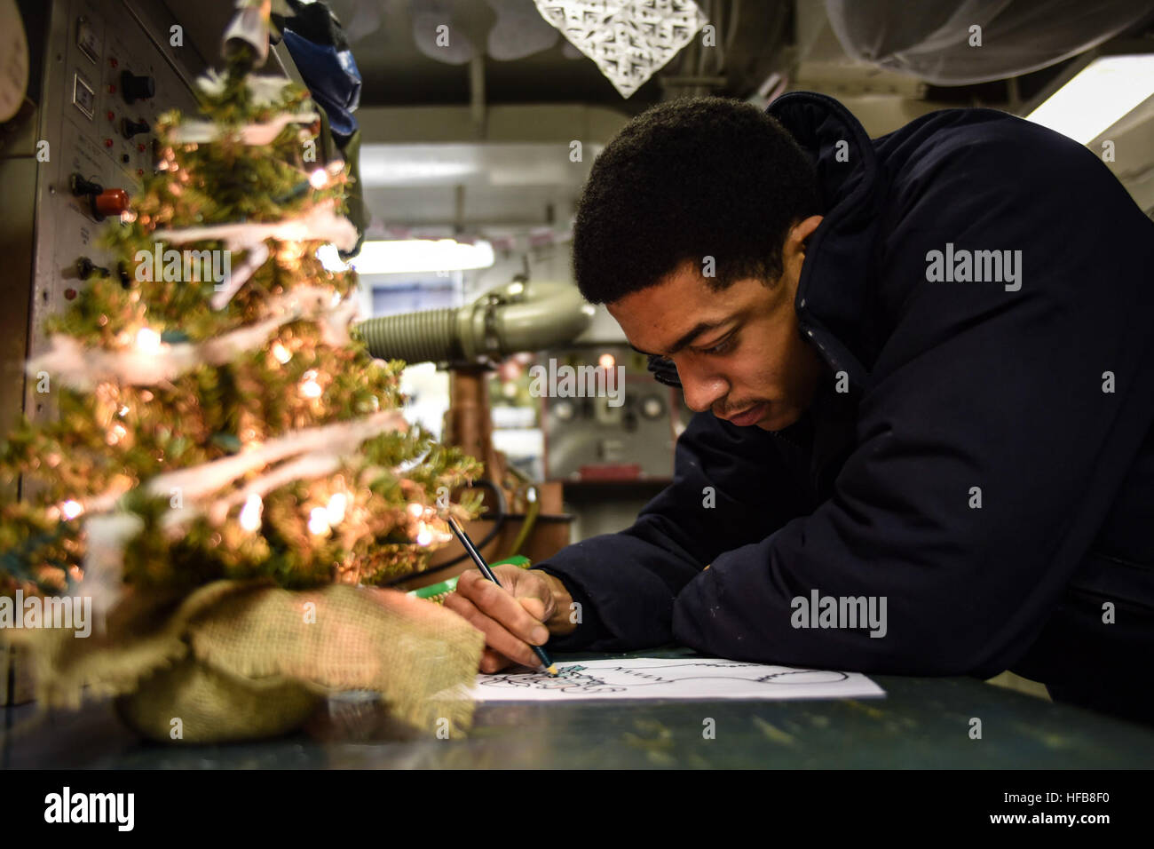 Seaman aboard USS Dwight D. Eisenhower (CVN 69) works as an aviation ...