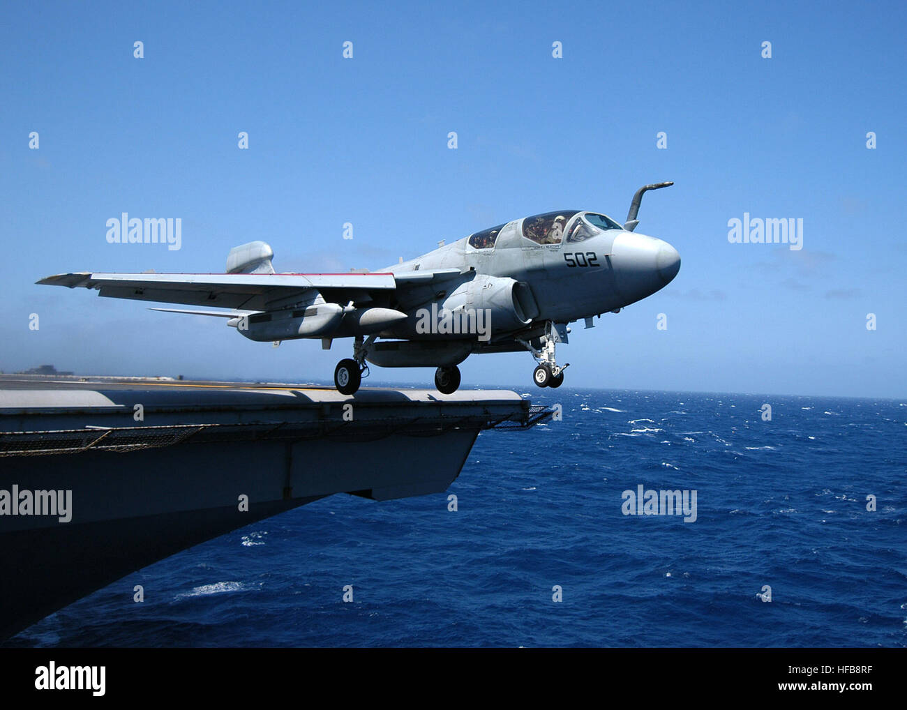 EA-6B Prowler from VAQ-137 squadron launches from USS Enterprise (CVN ...