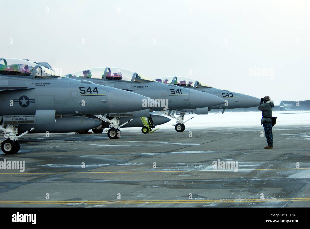 A pilot assigned to electronic attack squadron vaq 132 hi-res stock ...