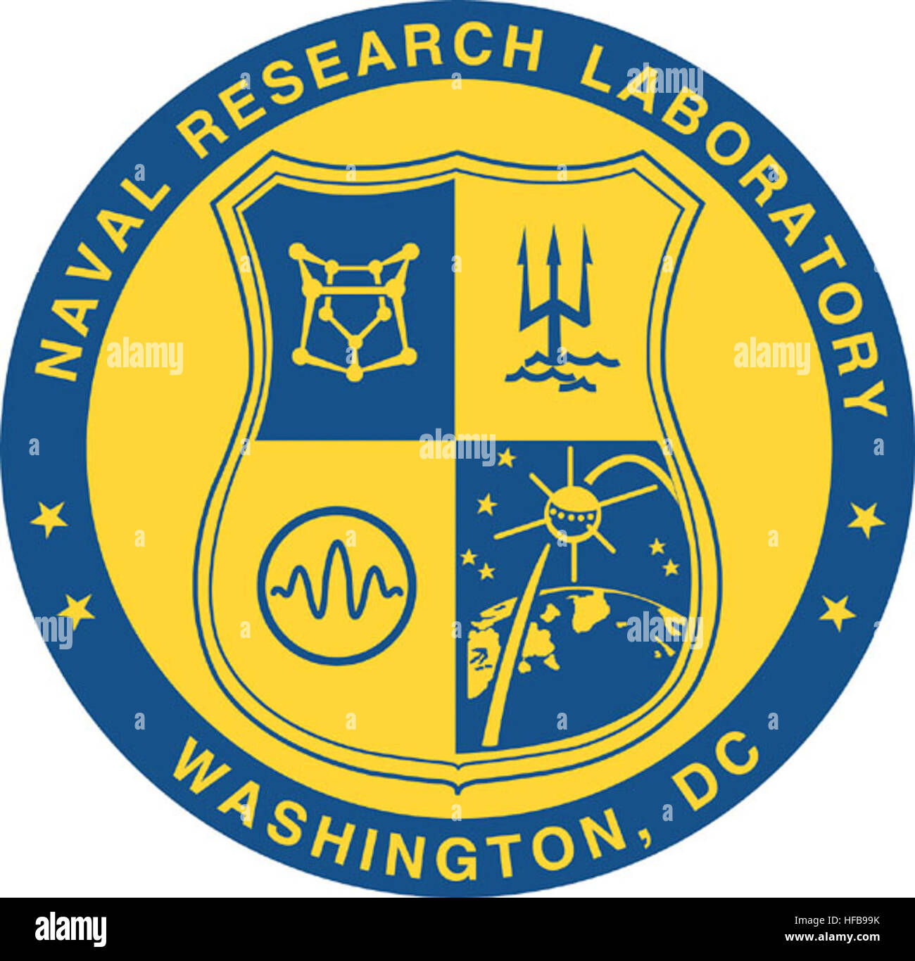 Emblem of the Naval Research Laboratory of the United States Navy (blue ...
