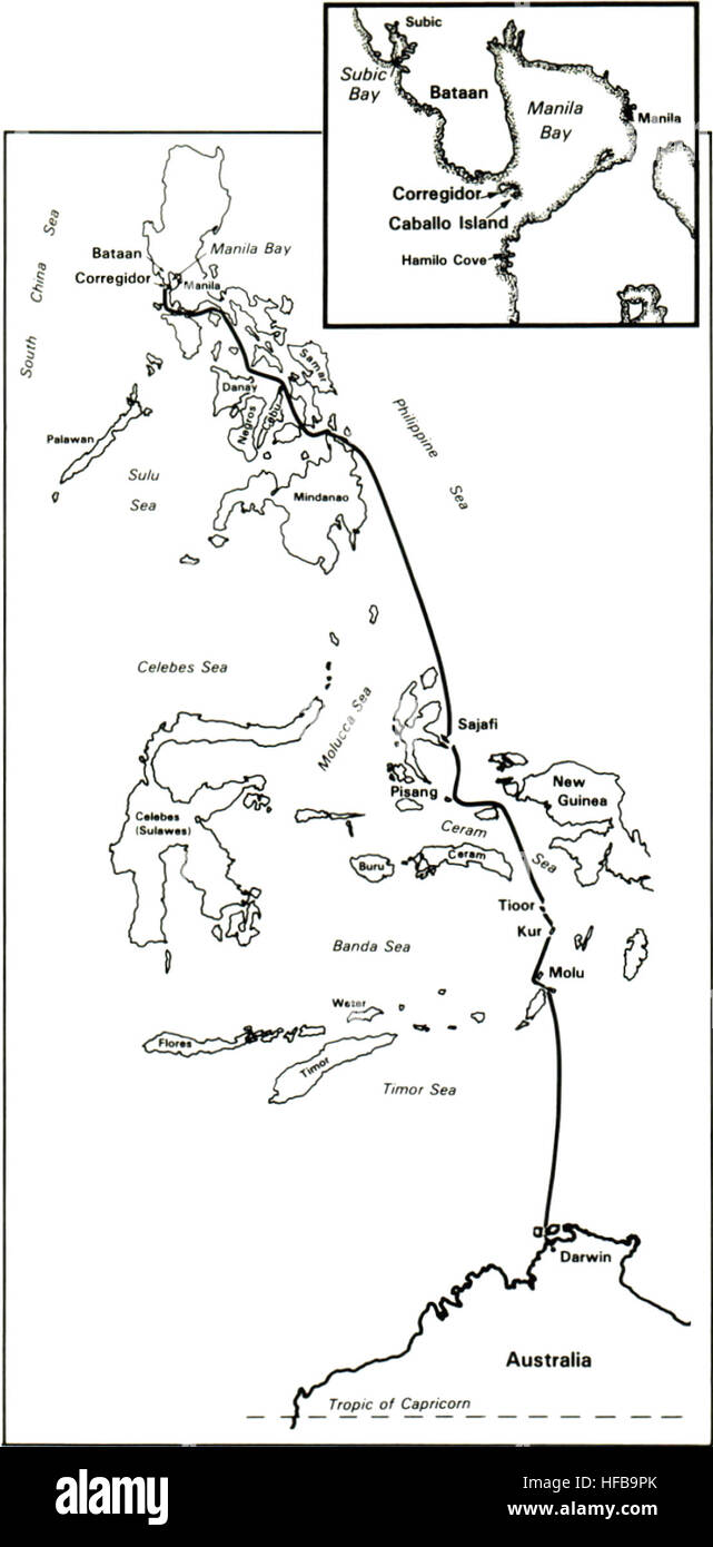 Escape route of USS Quail (AM-15) crewmen to Australia in May-June 1942 ...