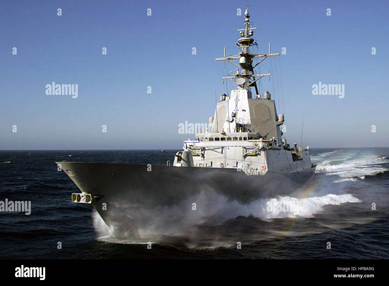 A port bow view of the Spanish Navy, F 100 Class Frigate, ALMIRANTE ...