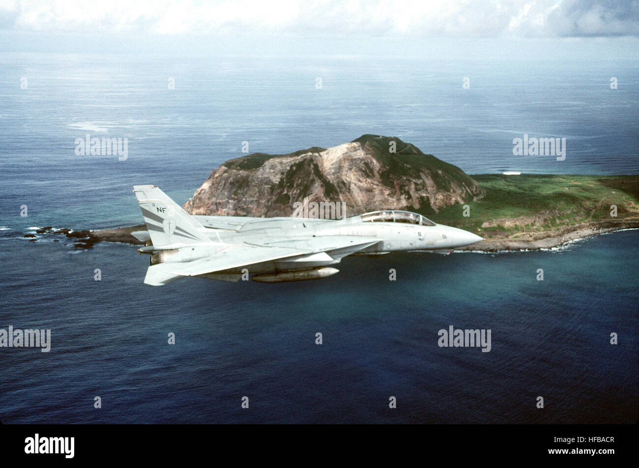 An F-14A Tomcat aircraft of Fighter Squadron 154 (VF-154) in flight ...